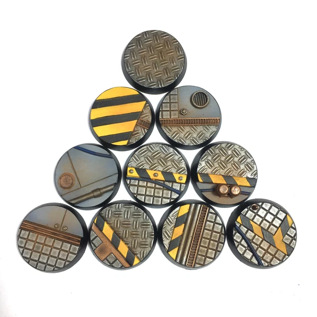 25MM PAINTED METAL INDUSTRY Bases for Wargaming and RPG Miniatures ...