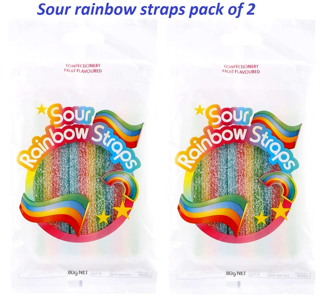 RAINBOW CANDY EXPLOSION! Sour Straps Fruit Flavor 80g Pack of 2 $3.49 ...