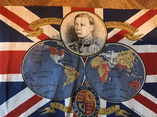 KING EDWARD VIII Coronation Flag, 1937, Vintage, Rare, Collectable £23. ...