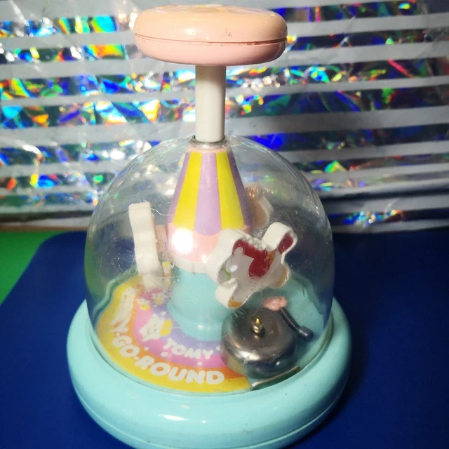 VINTAGE TOMY PUSH & Merry Go Round Moving Hobby Horses Carousel Bells ...
