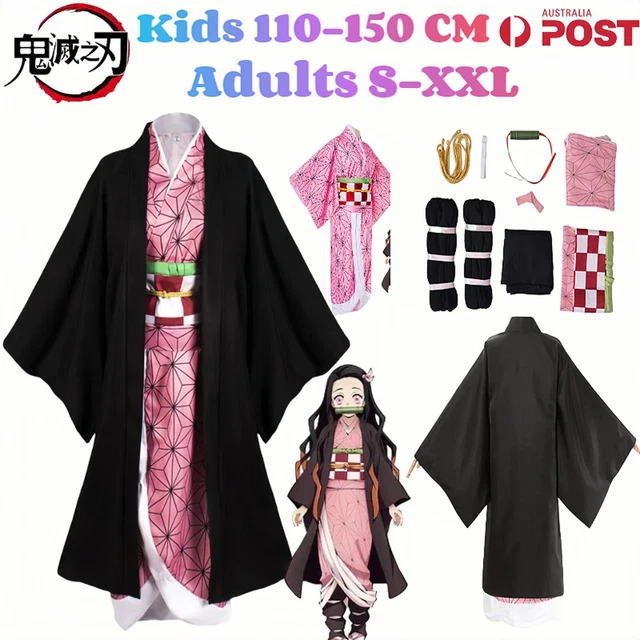 DEMON SLAYER COSPLAY Kamado Nezuko Costume Kids Adults Kimono Halloween ...
