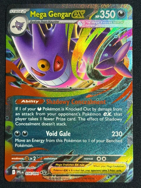 POKEMON MEGA GENGAR ex 056/094 Phantasmal Flames Double Rare (B) £3.43 ...