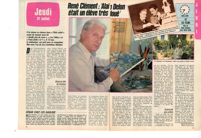 COUPURE DE PRESSE Clipping 1986 René Clément Alain Delon (2 pages) EUR 5,00 - PicClick FR