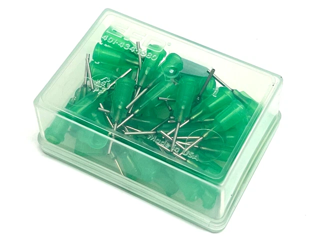 NORDSON EFD 7018122 Precision Tips 18 Gauge 50 Pcs Green Fast Free Post ...