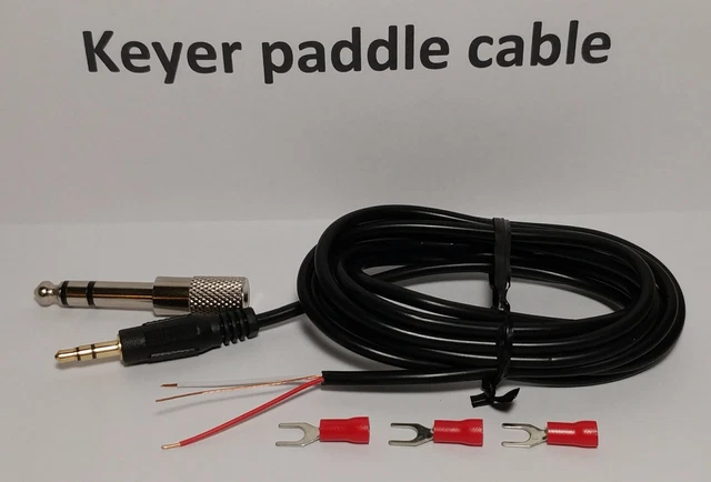 CW KEYER PADDLE Cable 6 feet 1/4" (6.35mm) 1/8" (3.5mm), STRAIGHT KEY ...