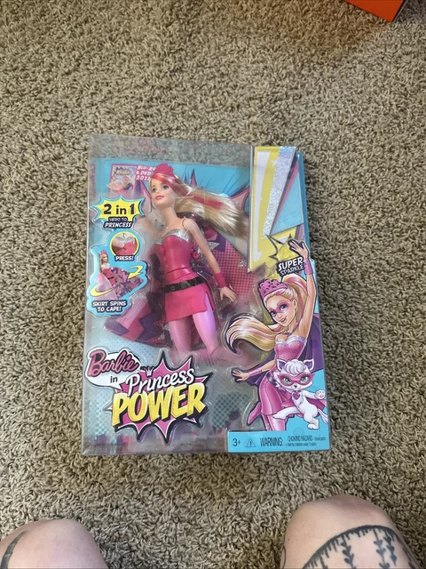BARBIE PRINCESS POWER Super Hero doll Transformation Fashion Blonde ...