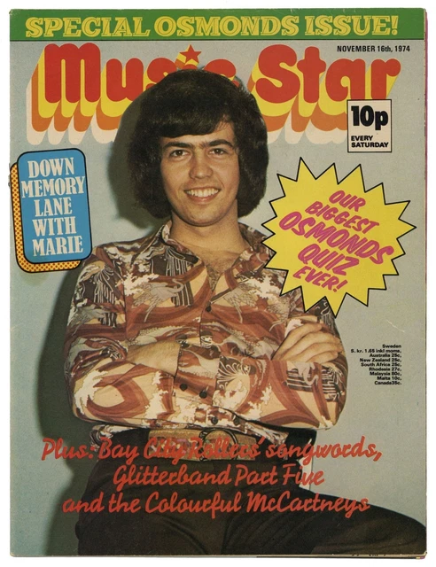 MUSIC STAR MAGAZINE 16 November 1974 Osmonds Paul McCartney Olivia ...