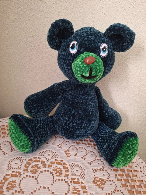 STOFFTIER SELBST GEHÄKELT Amigurumi Teddybär ca. 26 cm hoch , sitzend ...