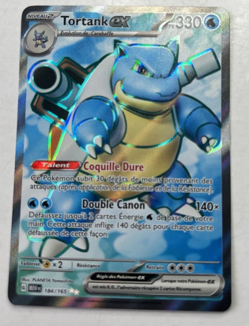 CARTE POKÉMON TORTANK EX Full Art 184/165 Ecarlate et Violet 151 Neuve ...