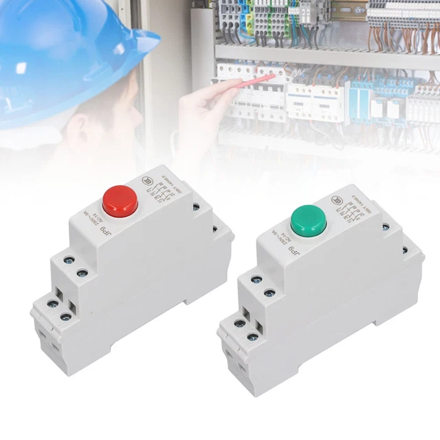 DIN RAIL PUSH Button AC230V 2NO 2NC Pushbutton Switch for Magnetic ...