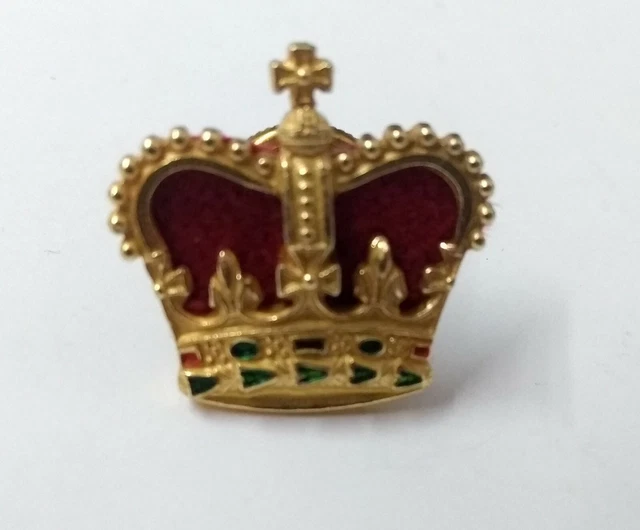 GENUINE VINTAGE BRITISH Military St Edward Rank Crown With Screw Fixing ...