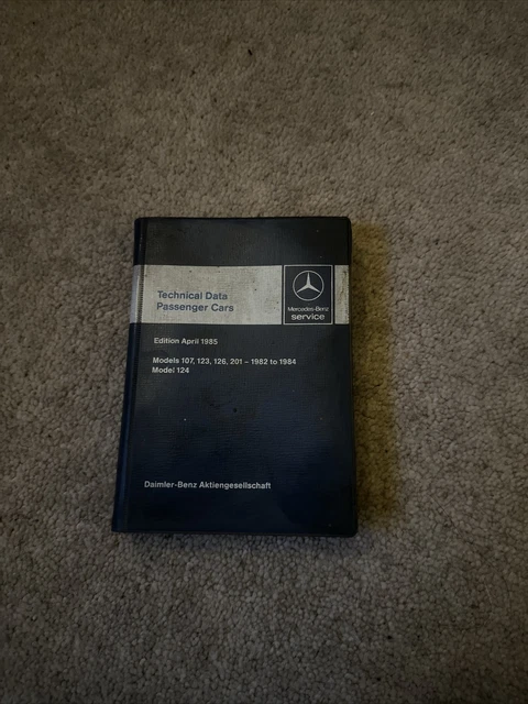 RARE MERCEDES-BENZ 1985 Technical data BOOK MANUAL R107 W123 W126 W201 ...