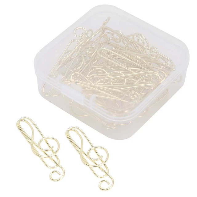 GOLD 20PCS MUSICAL Note Paperclip Music Binder Shape Creativity ...