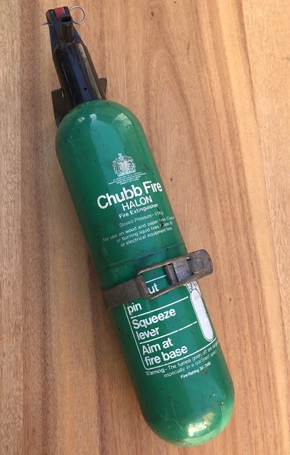 VINTAGE CHUBB HALON 1211 (BCF) Fire Extinguisher Model SH 1.5 Wall ...