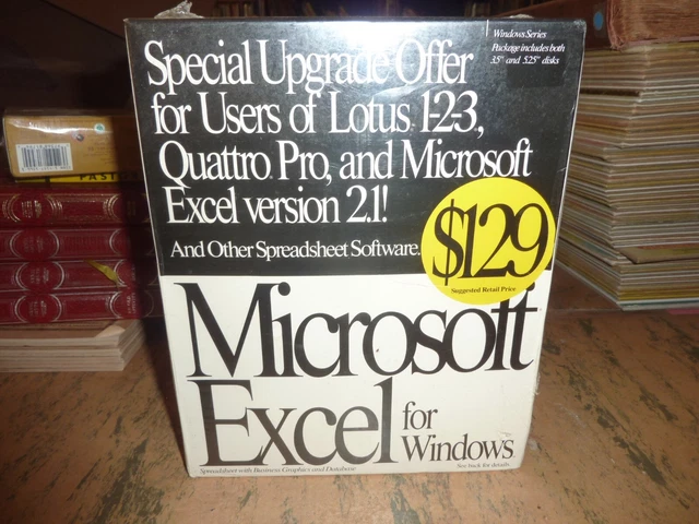 MICROSOFT EXCEL FOR Windows 1991 upgrade package w/ Disks 3.0 sealed £ ...