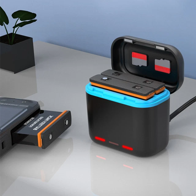 2-CHANNEL BATTERY CHARGER Batteries Storage Case for Insta360 X3 ...