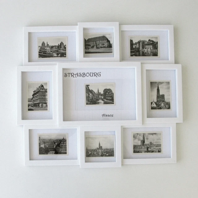 PÊLE-MÊLE CADRE 8 mini photos anciennes STRASBOURG - Alsace - Déco intérieur EUR 25,00 - PicClick FR