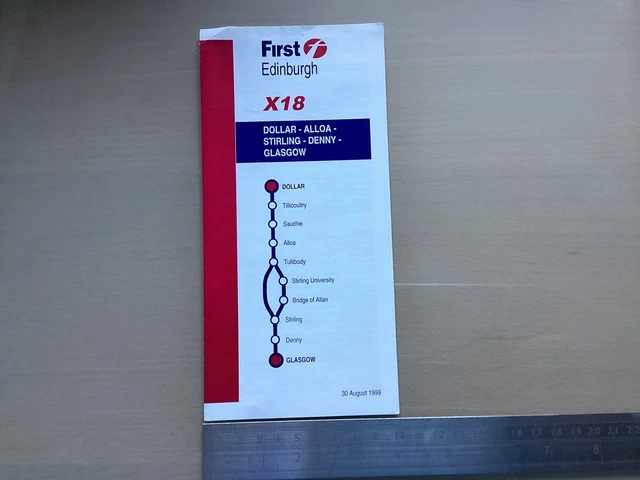 FIRST EDINBURGH MIDLAND Scottish Bus Group Route x18 Timetable August ...