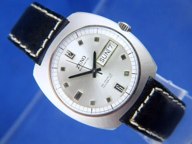 ZENO COMPRESSOR AUTOMATIC Watch 1970s NOS Vintage Swiss 25 Jewel Cal ...