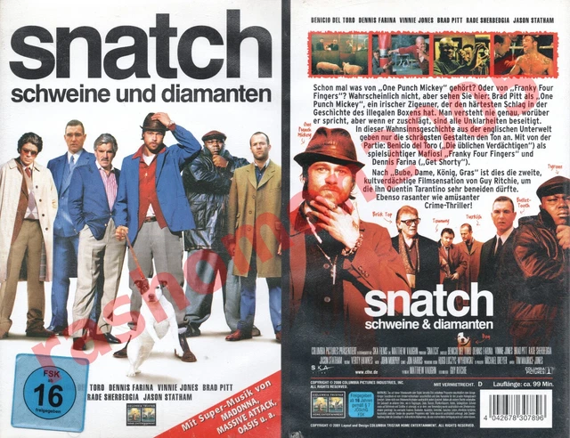 VHS SNATCH (2000) Benicio Del Toro Jason Statham Brad Pitt Guy Ritchie ...