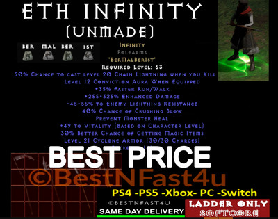 LADDER - ETH INFINITY UNMADE PC-XBOX-PS4-PS5-SWITCH Diablo 2 Res D2R SC ...