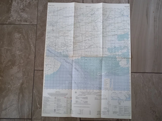 US 1966 VIETNAM War Map Tra Cu Us Special Force / Navy Seals Long Toan ...