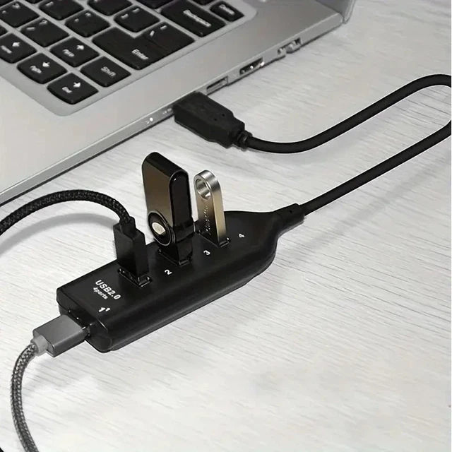 USB EXTENSION CABLE Multiple Port Ports Extra for Laptops 4 Hub ...