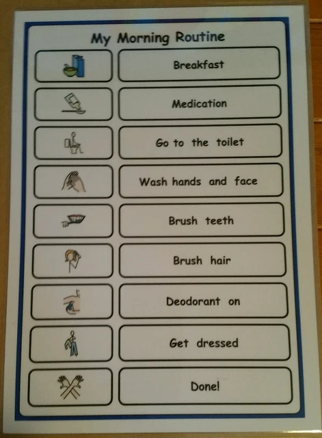 MY MORNING ROUTINE Checklist Support/Aid for Autism/ADHD//Visual ...