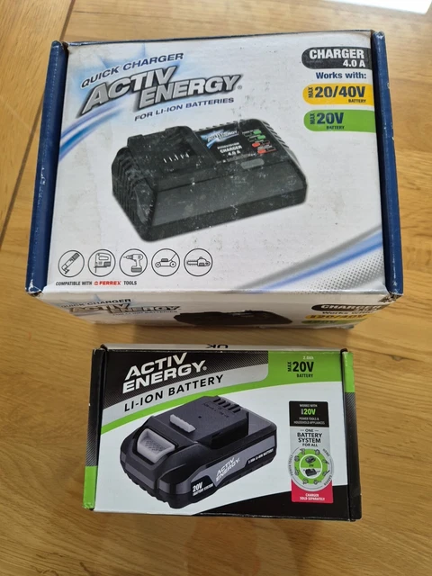 FERREX ACTIV ENERGY 20v Battery Plus 20 / 40v Charger NEW £47.99 ...