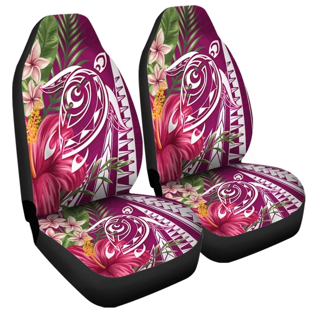 KANAKA MAP HIBISCUS Plumeria Turtle Art Turquoise Polynesian Car Seat ...