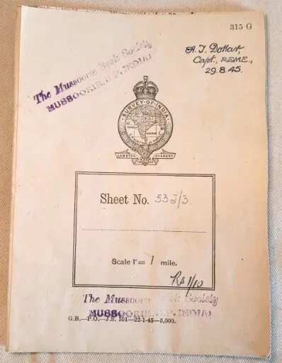 VINTAGE PUNJAB STATES United Provinces India - Survey Of India Map 1942 ...