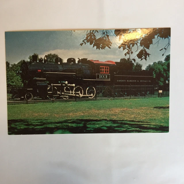 TORONTO HAMILTON & Buffalo 103 Steam Locomotive Train Unposted Postcard ...
