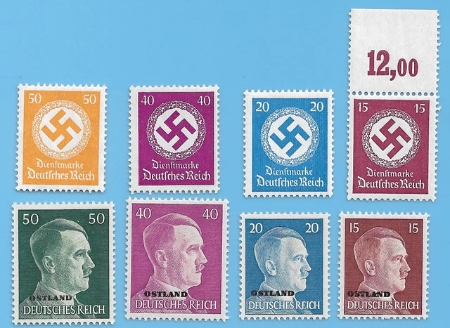 GERMANY WW2 GERMAN 1942 Swastika Officials Hitler Stamp lot MNH WW2 Era ...