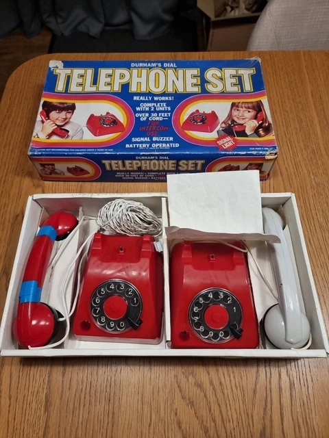 RARE VINTAGE DIAL Telephone Toy Intercom Set Durham's Dial 1970's Not ...