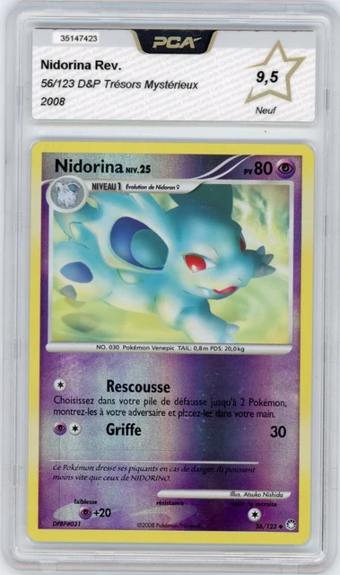 CARTE POKÉMON : Nidorina Reverse 56/123 - Pca 9.5 - Dp Tresors Mysterieux EUR 64,90 - PicClick FR