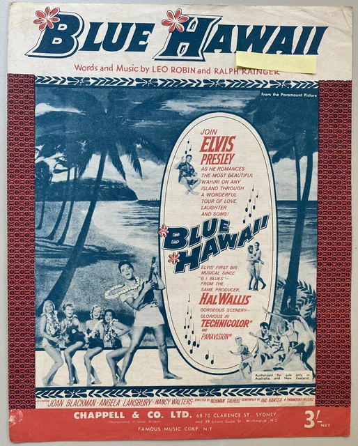 BLUE HAWAII - Vintage Piano Sheet Music - Elvis Presley $25.00 ...
