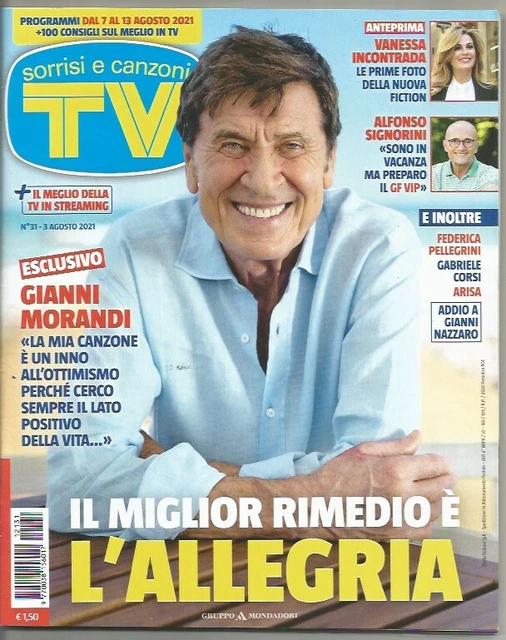 Rivista Settimanale Sorrisi E Canzoni Tv N 31 3 Agosto 2021 Gruppo