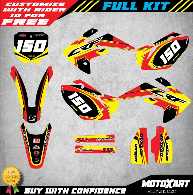 CUSTOM GRAPHICS FULL Kit to Fit Honda CRF 150 R 2007 - 2019 FLOW STYLE ...