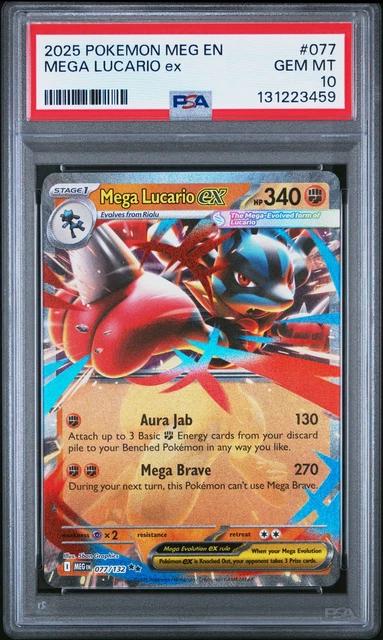 2025 POKEMON MEG En-Mega Evolution #077 Mega Lucario Ex Psa 10 $35.00 ...