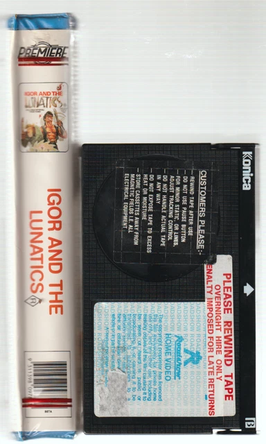 RARE BETA VIDEO Tape IGOR AND THE LUNATICS Clamshell Betamax Horror ...