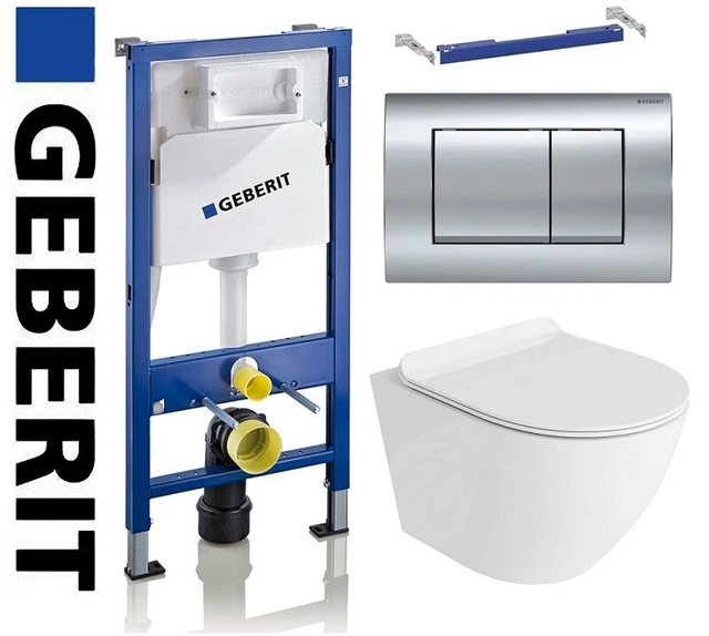 GEBERIT DUOFIX DELTA 30 Chrome Concealed Cistern Wc Frame 1.12 Rimless ...
