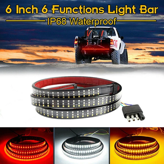LED TRUCK STRIP Tailgate Light Bar 3Row Reverse Brake Signal Tail ...