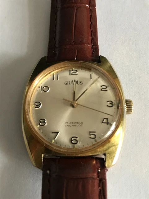 GRADUS HANDWINDING SWISS made incabloc 17 jewels EUR 110,00 - PicClick DE