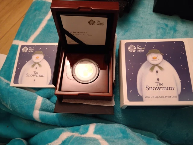 THE SNOWMAN 2019 UK 50p Gold Proof Coin from Royal Mint £840.00 ...
