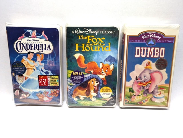 WALT DISNEY HOME VIDEO VHS TAPE LOT ~ FOX and HOUND DUMBO CINDERELLA ...