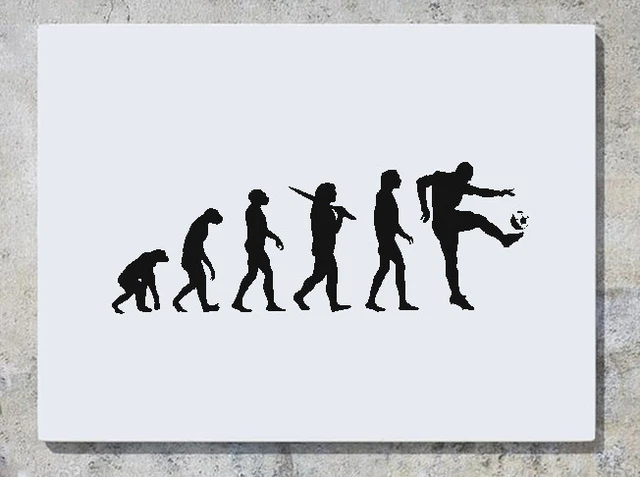 EVOLUTION OF FOOTBALLEUR - Football SPORTS Mural Art Sticker Image EUR ...