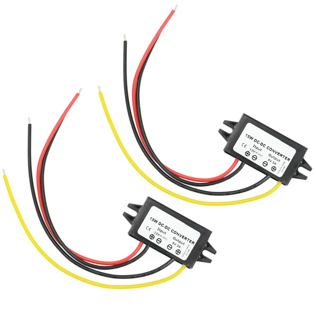 DURABLE 2PCS DC12V to 5V Converter Module 3A 15W Waterproof IP68 Power ...