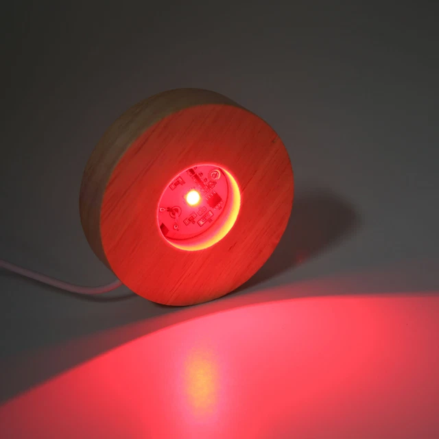 LED LIGHT BASE Lighted LED Light Base Oak Wood Material USB Interface ...