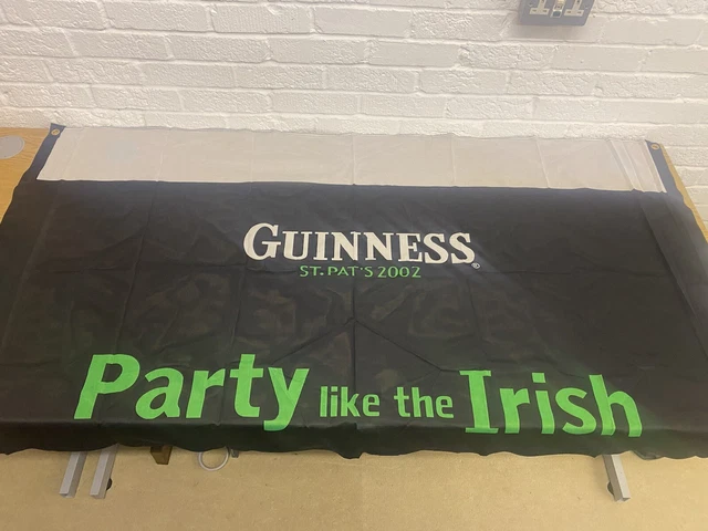 VINTAGE GUINNESS FLAG Banner Party Like The Irish 2002 St Patrick’s Day ...