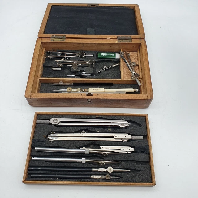 VINTAGE DRAUGHTSMAN TECHNICAL Drawing Instruments with Box £39.00 ...